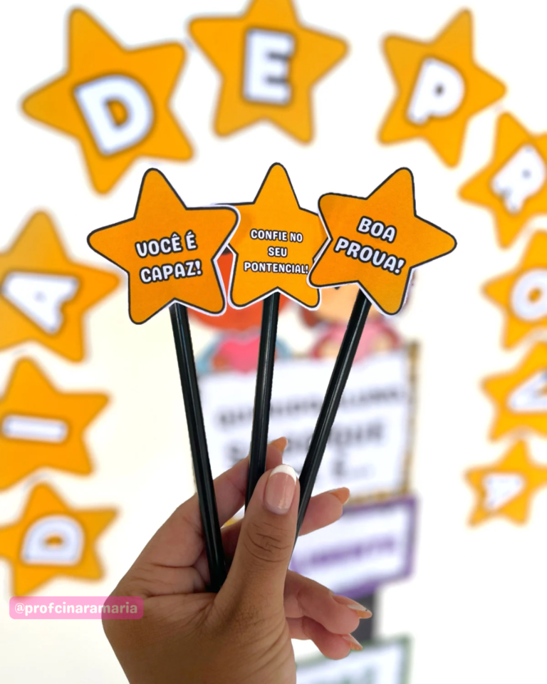 Kit incentivo dia de prova – Professora Cinara Maria: Recursos pedagógicos